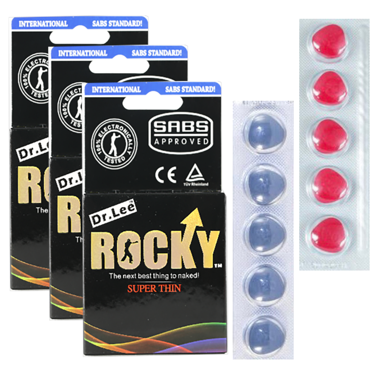 Dr Lee Rocky 3 Set Super Thin Condoms with 10 Performance Tablets ...