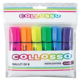 Collosso Highlighters Chisel Tip - Wallet of 6 | Shop Today. Get it ...