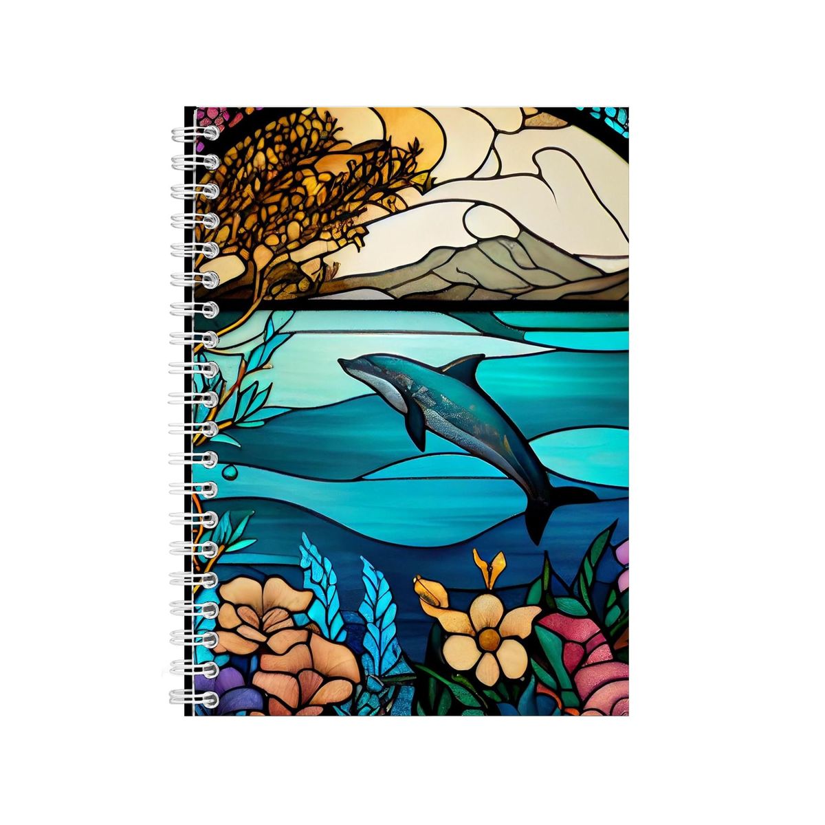 Dolphin Under Water Stained Glass Notebook Gift Idea Notepad Pad 91 ...