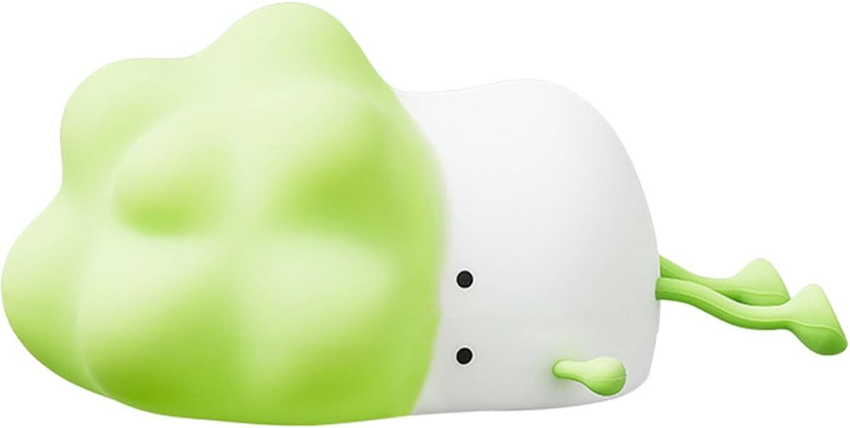 Rechargeable Silicone Cartoon Night Light for Room, Green LED Night ...