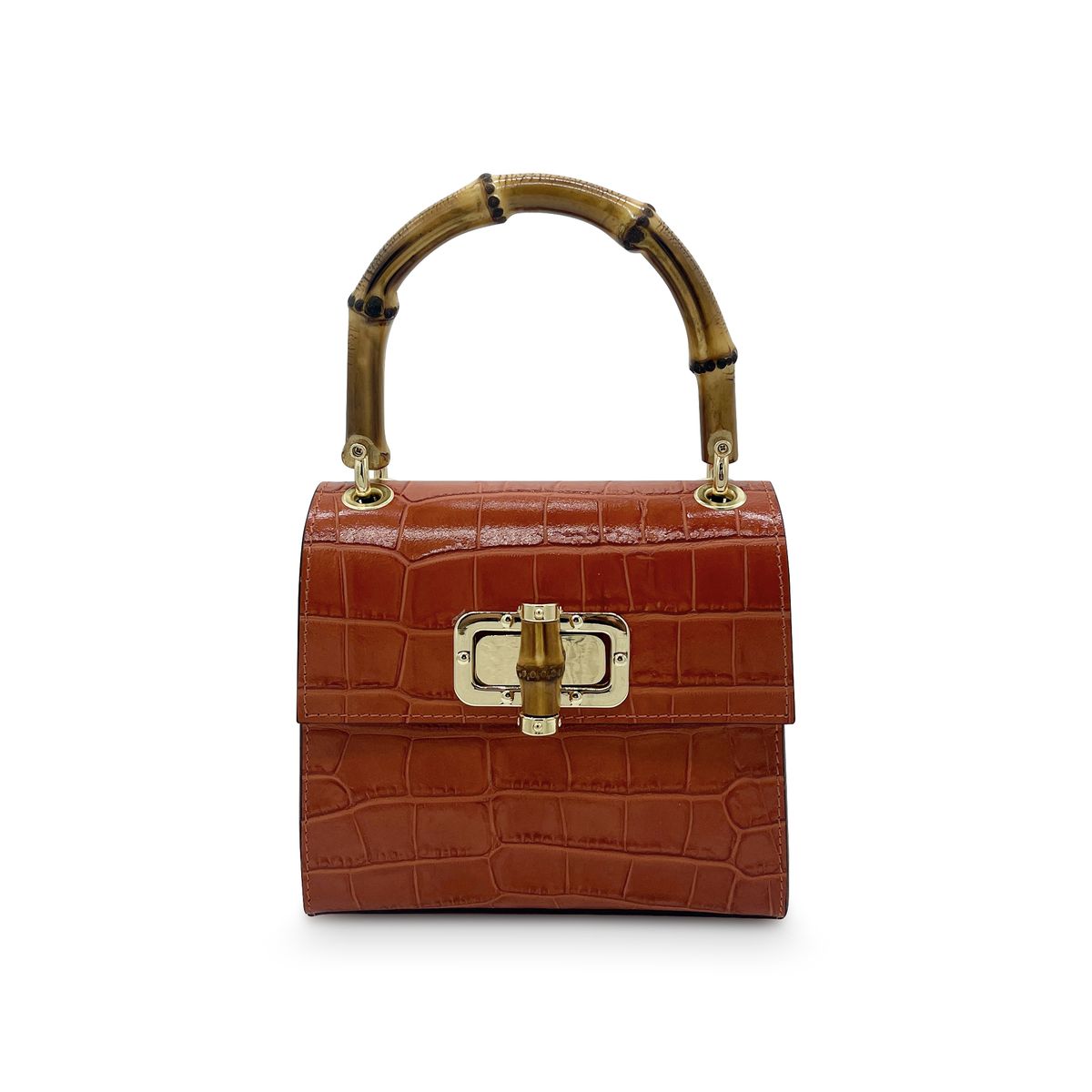 Zoya Croc Embossed Leather Top Handle | Shop Today. Get it Tomorrow ...