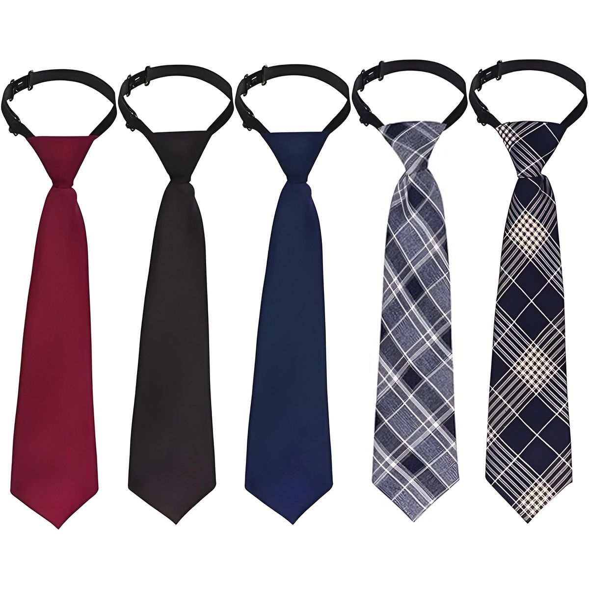 5-Piece Boy's Necktie Pre-tied Adjustable Neck Strap Tie for Kids ...