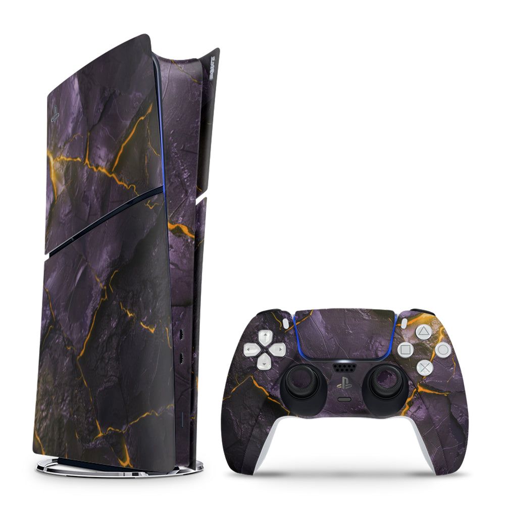 Decal Skin Sticker Compatible with PS5 Slim Digital (No Disk): Carbon ...