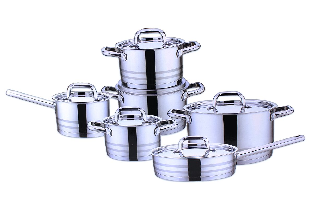 Heavy Bottom Stainless Steel 12pc Cookware Set | Shop Today. Get it ...