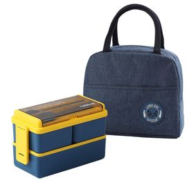 Blue & Yellow Plastic Lunch Box and Blue Lunch Bag | Shop Today. Get it ...