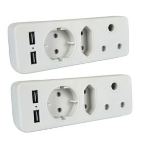 Redisson 2-Pack 3 Way USB Multiplug with USB Multi Plug Fire Resistant ...