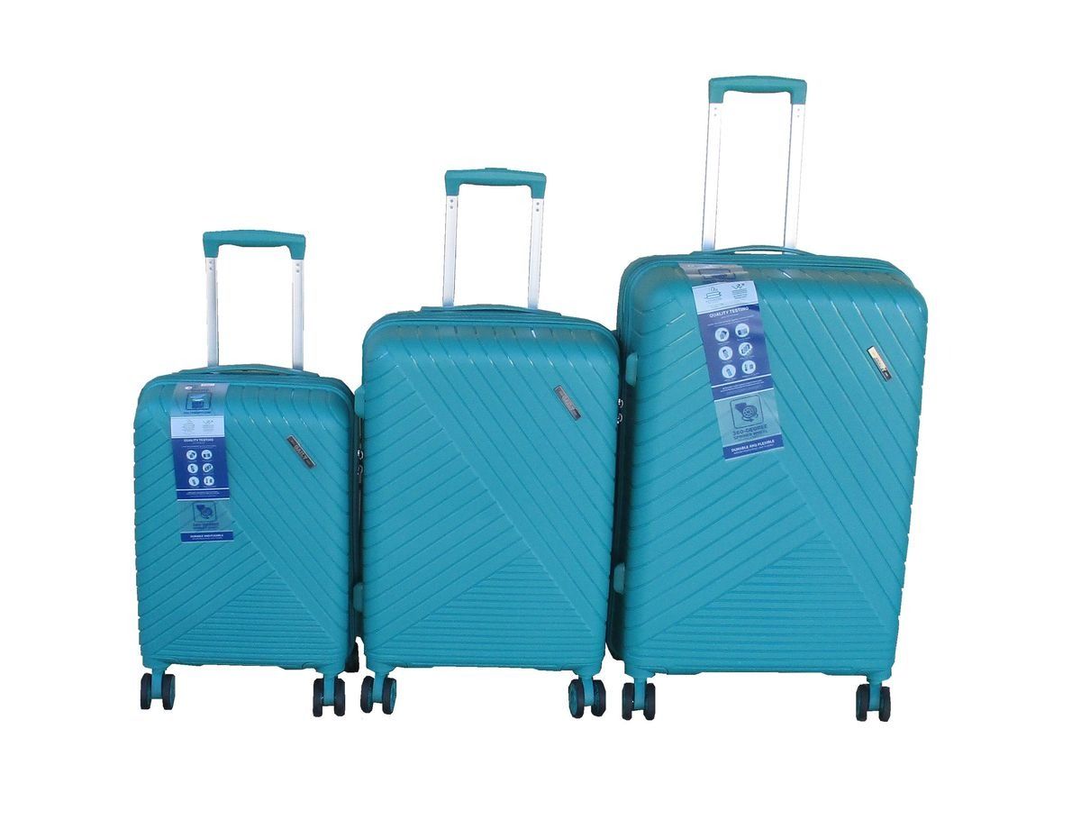 Unbreakable Teal 3-Piece PP Hard-Sided Spinner Luggage Set with TSA ...