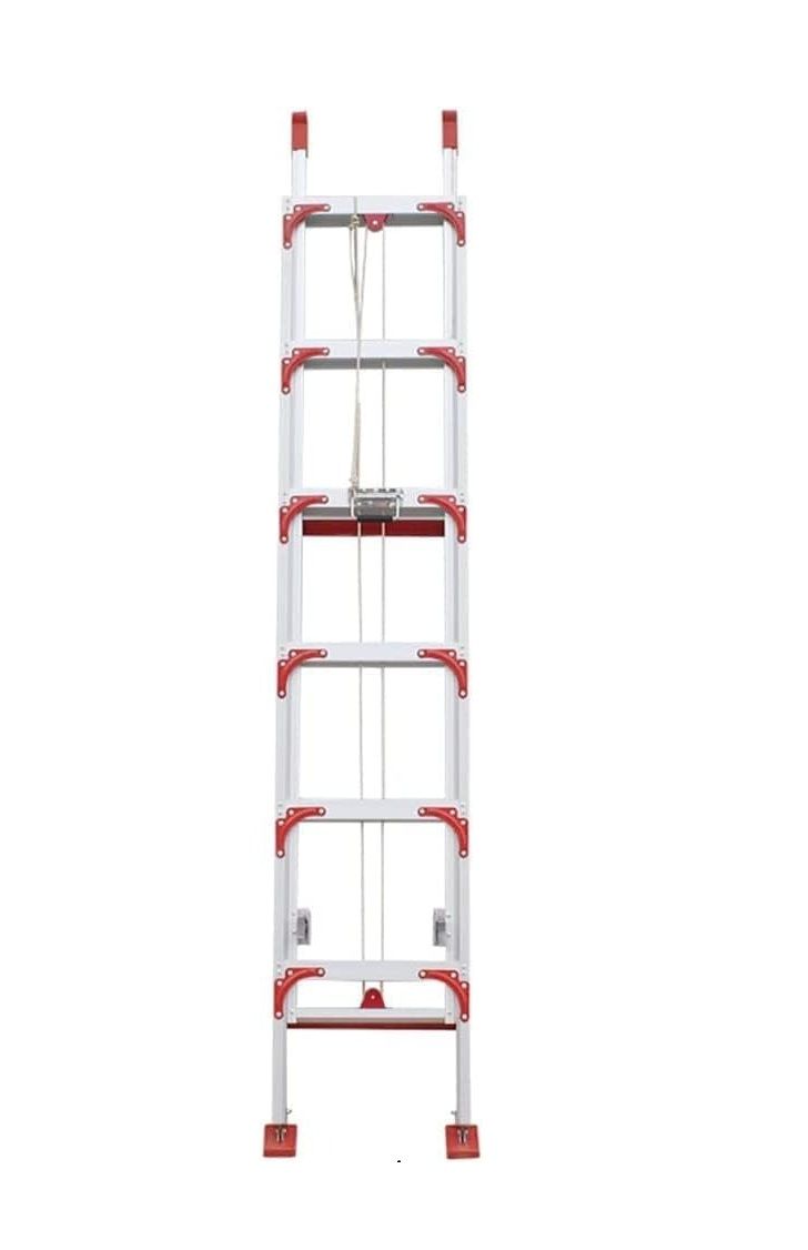 Heavy-Duty 5M Reinforced Aluminum Extension Ladder - 14-Step Single ...