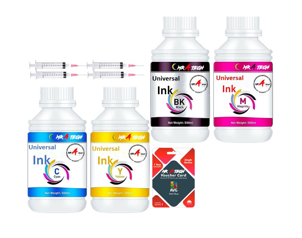 MR A TECH Bulk Refill Ink 500ML Bottles x 4 Compatible with HP GT51 ...