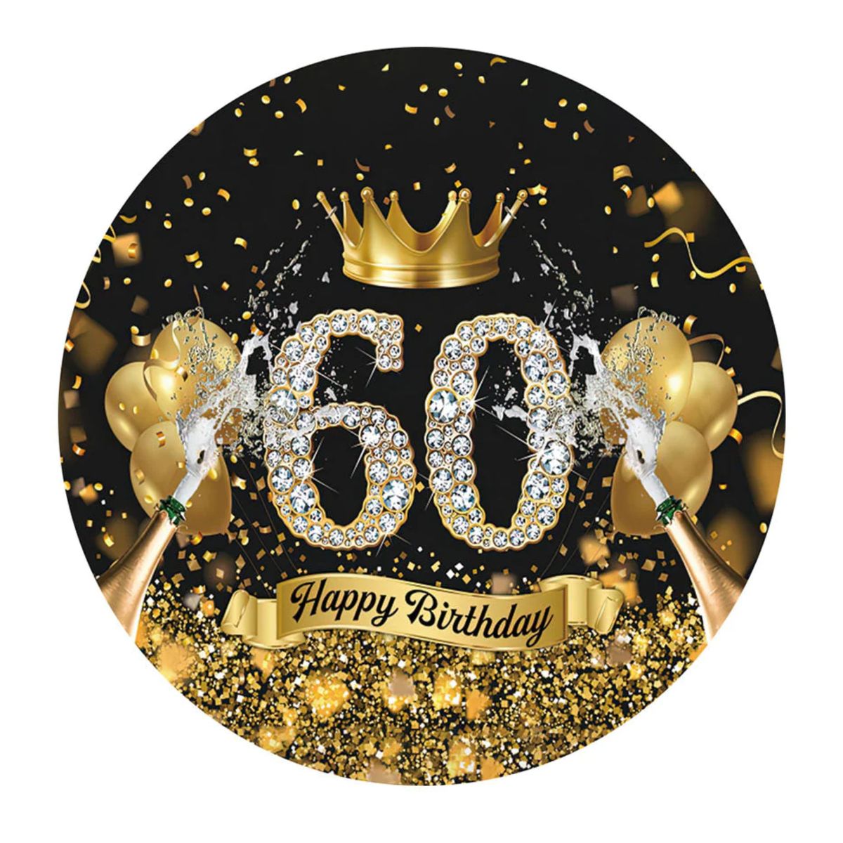 Happy 60th Birthday Round Wooden Vinyl Signage 40CM | Shop Today. Get ...