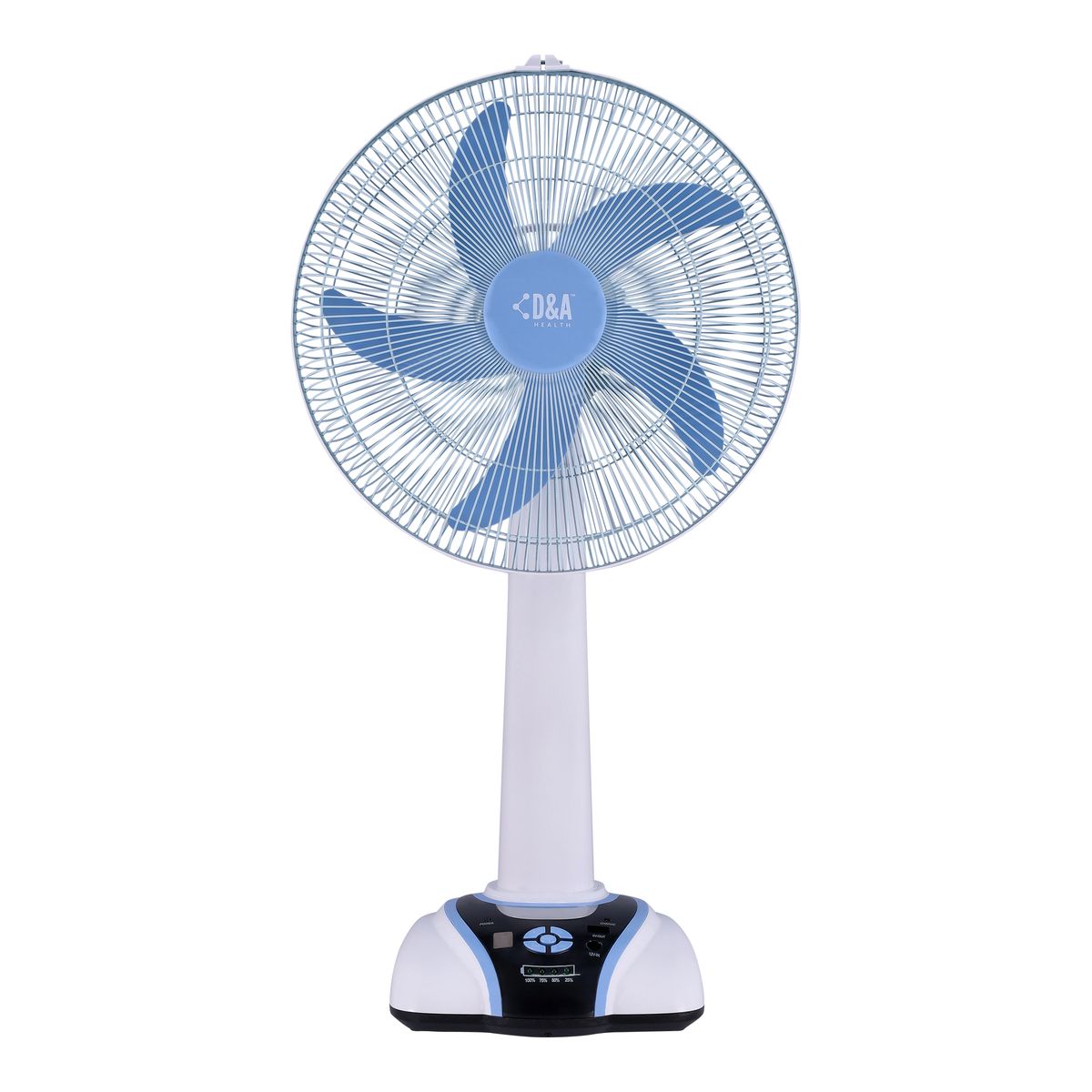 D&A Health - Rechargeable Portable Table Fan with LED Light - 16 Inches ...