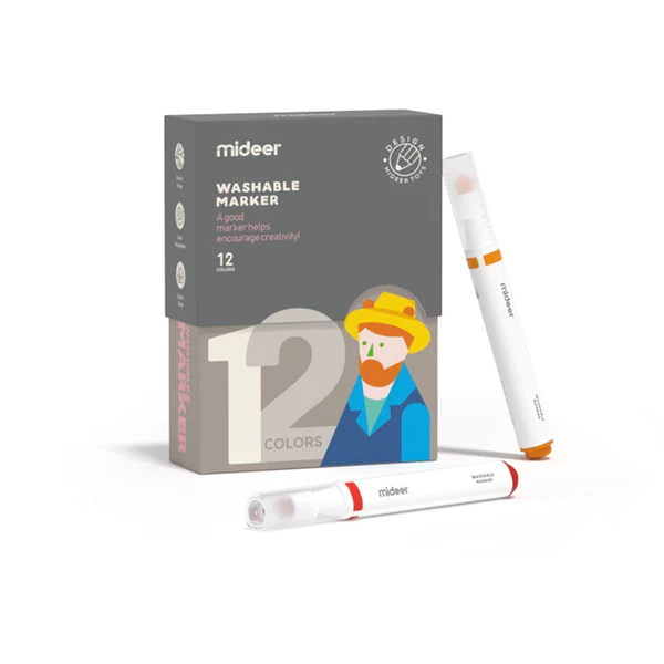 Mideer Washable Markers Small Tip 12 Colours | Shop Today. Get it ...