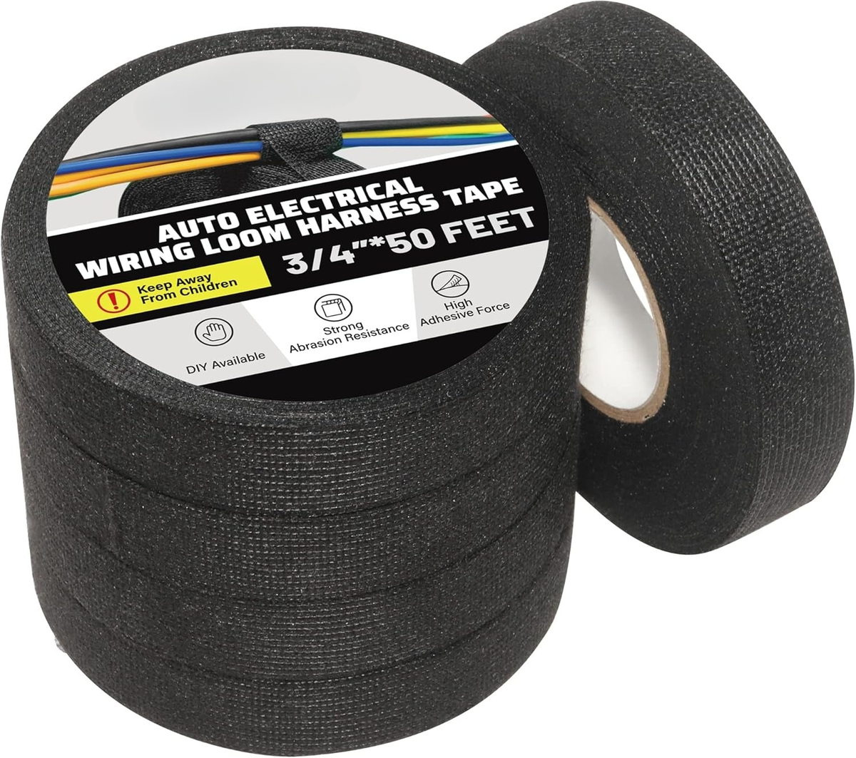 Wiring Harness Tape High Temp Wire Cable Loom Self-Adhesive Fabric Tape ...