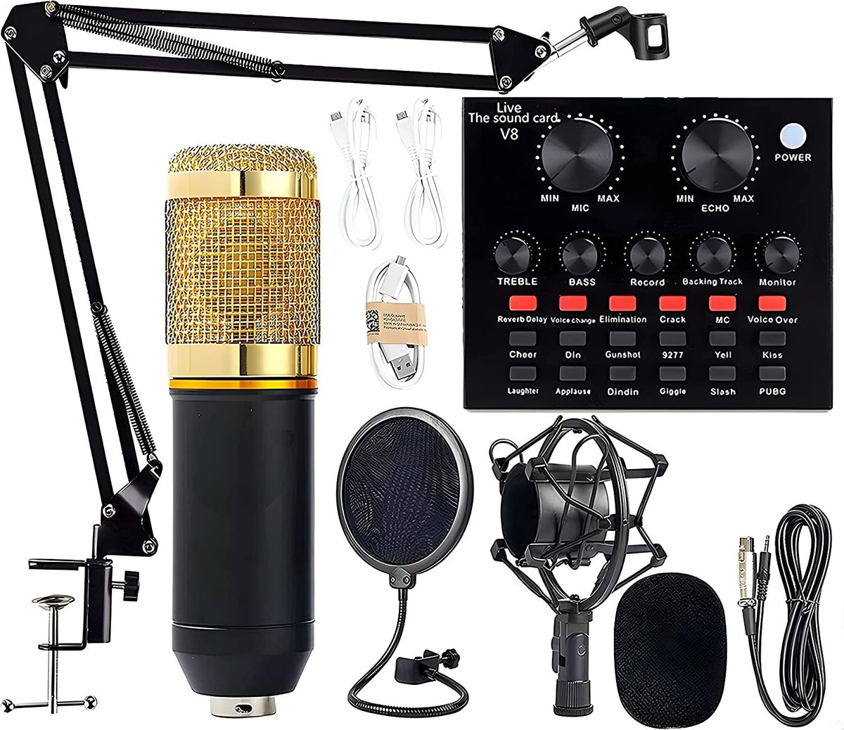 Podcast Equipment Bundle BM800 Podcast Microphone Bundle with V8 Sound Card | Shop Today. Get it ...