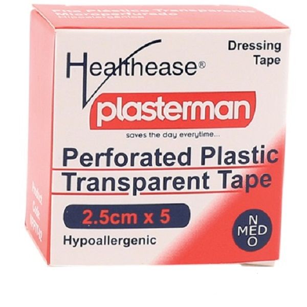 Healthease - Plasterman Perforated Plastic Transparent Tape (2.5cmx5m ...