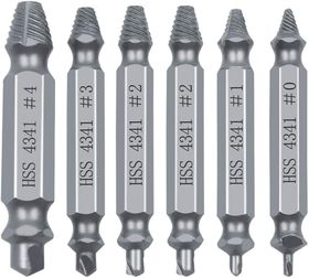 6PCS Screw Extractor HSS 4341 Broken Bit Remover Drill Bits Guide Set ...