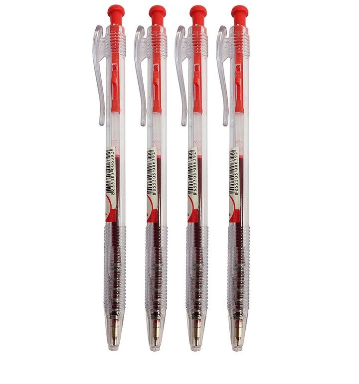 Pencom - OG14 Oil Gel 0.7mm Red Retractable Pen Pack of 4 | Shop Today ...