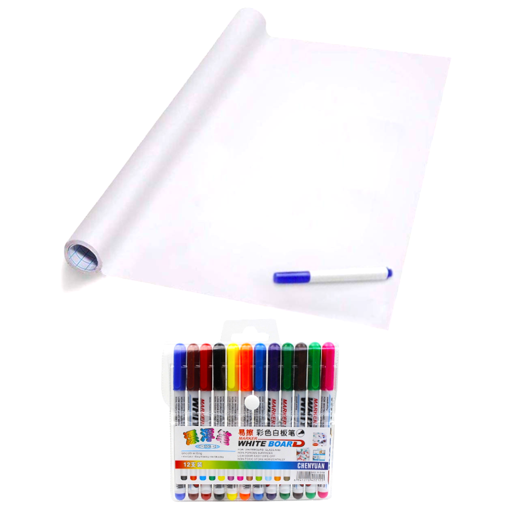 Self-Adhesive Wall Sticker Whiteboard + 12 Whiteboard Markers | Shop ...