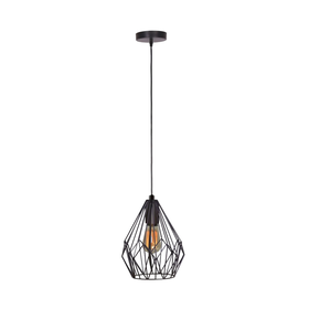 Black Metal Wire Hanging Light With Bulb | Shop Today. Get it Tomorrow ...