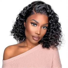 Golden Perfect 12 Inch Water Wave Glueless Wig Brazilian Curly Wig ...