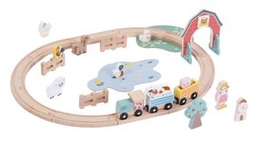 34-Piece Wooden Farm Train Set with Accessories for Kids | Shop Today ...