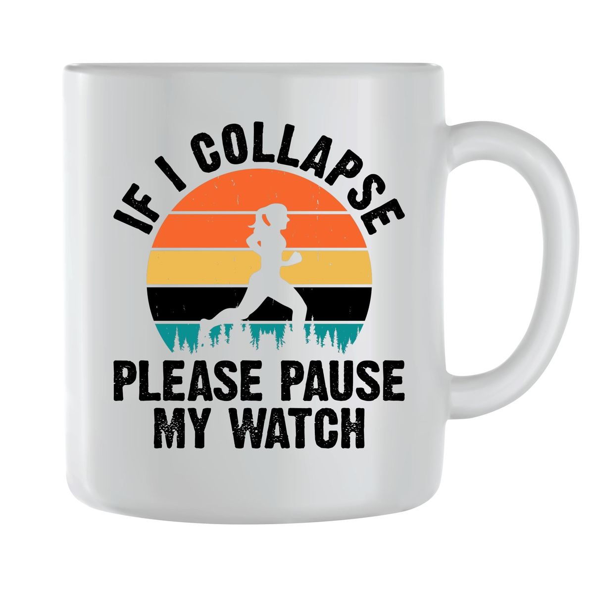 Pause Coffee Mugs for Men Women Trendy Running Graphic Sayings Cup Gift ...