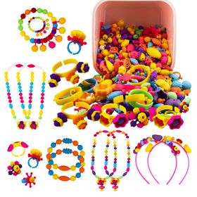 600pcs Pop Beads Jewelry Making Set with Storage Box Kids Bracelets ...