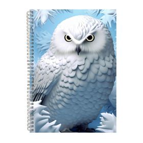 3D Snow Owl Snowflakes Notebook Animals Gift Idea A4 Notepad Pad 108 ...