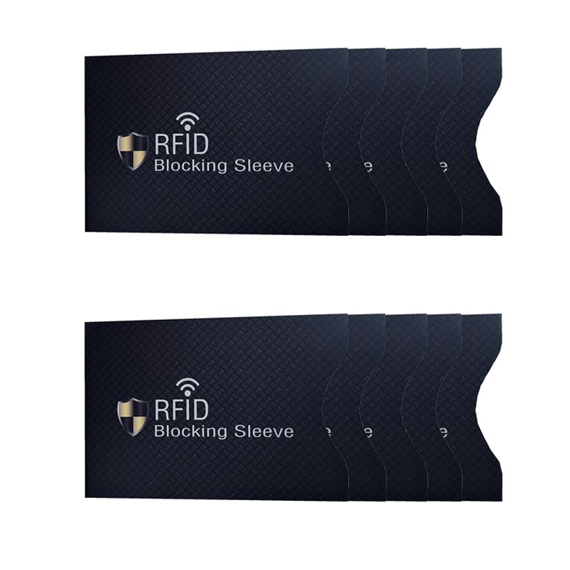 Black Anti-Degaussing Credit Card RFID Card Protective Cover - 10 Piece ...