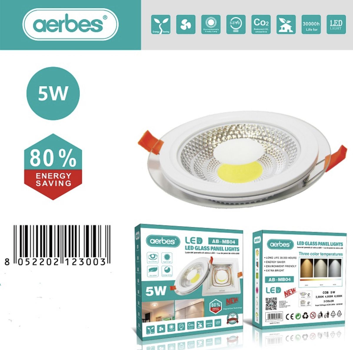 Aerbes AB-MB04 Round Glass Panel with Ceiling Light | Shop Today. Get it Tomorrow! | takealot.com