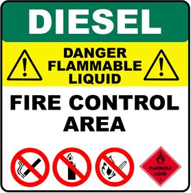 Diesel Danger Flammable liquid 19x19cm sign - 2 Pack | Shop Today. Get ...
