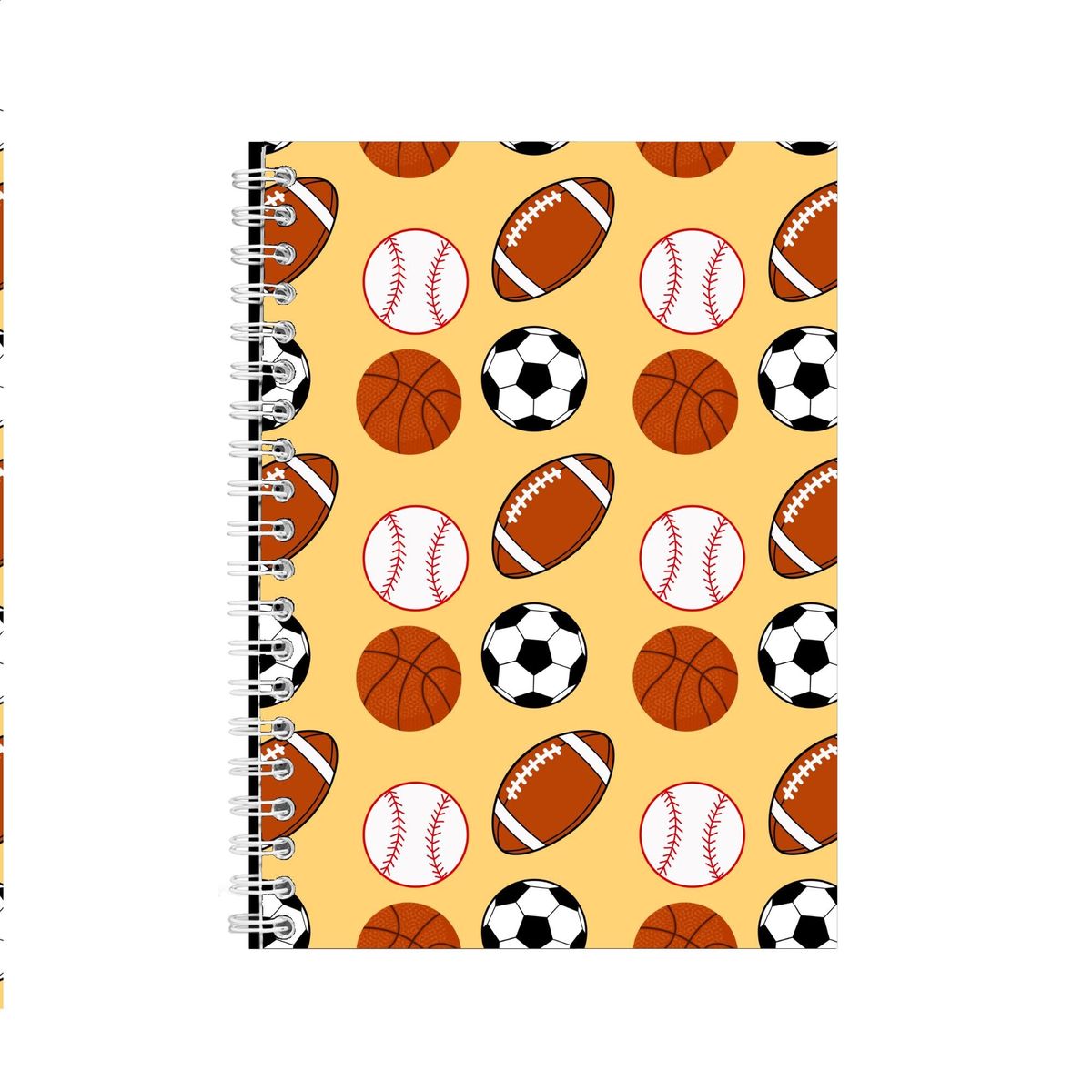 Ball A5 Notebook Pad with Lines for Sports Lovers Trendy Graphic ...