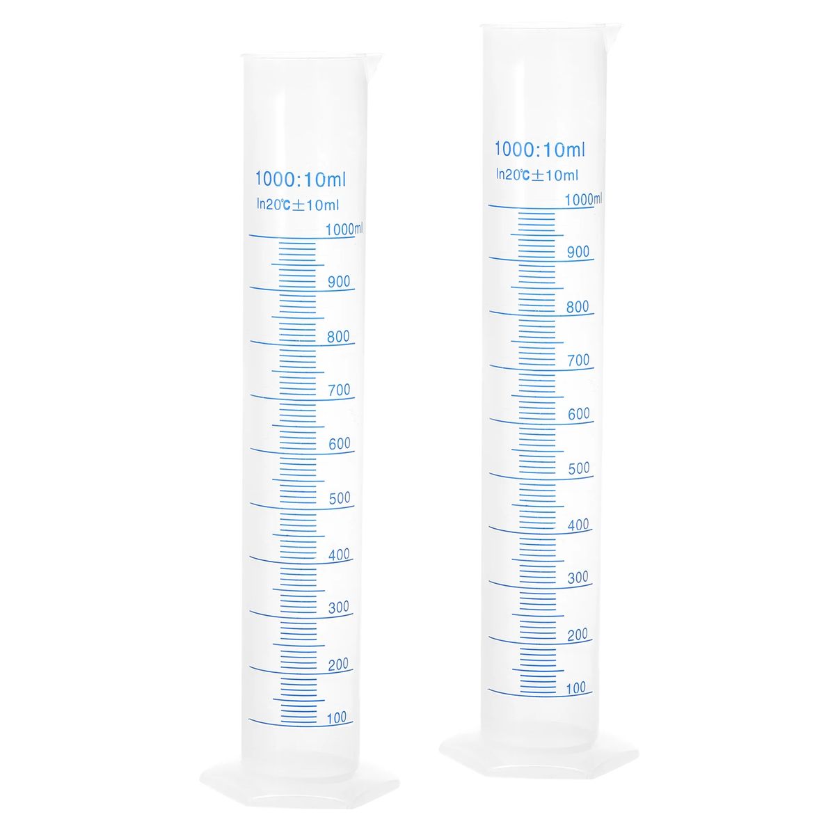 2PCS 1000ml Graduated Measuring Cylinders - Dual Markings, Durable PP ...