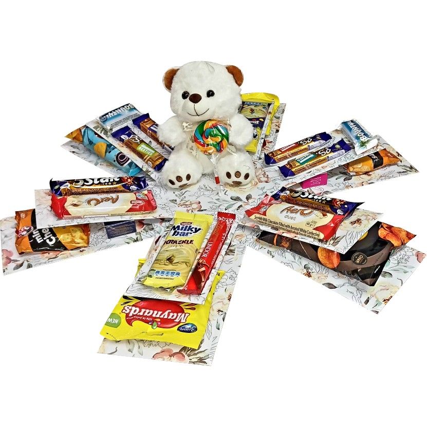 Beary Sweet Chocolate, Snack & Teddy Explosion Box | Pop-Up Gift hamper ...