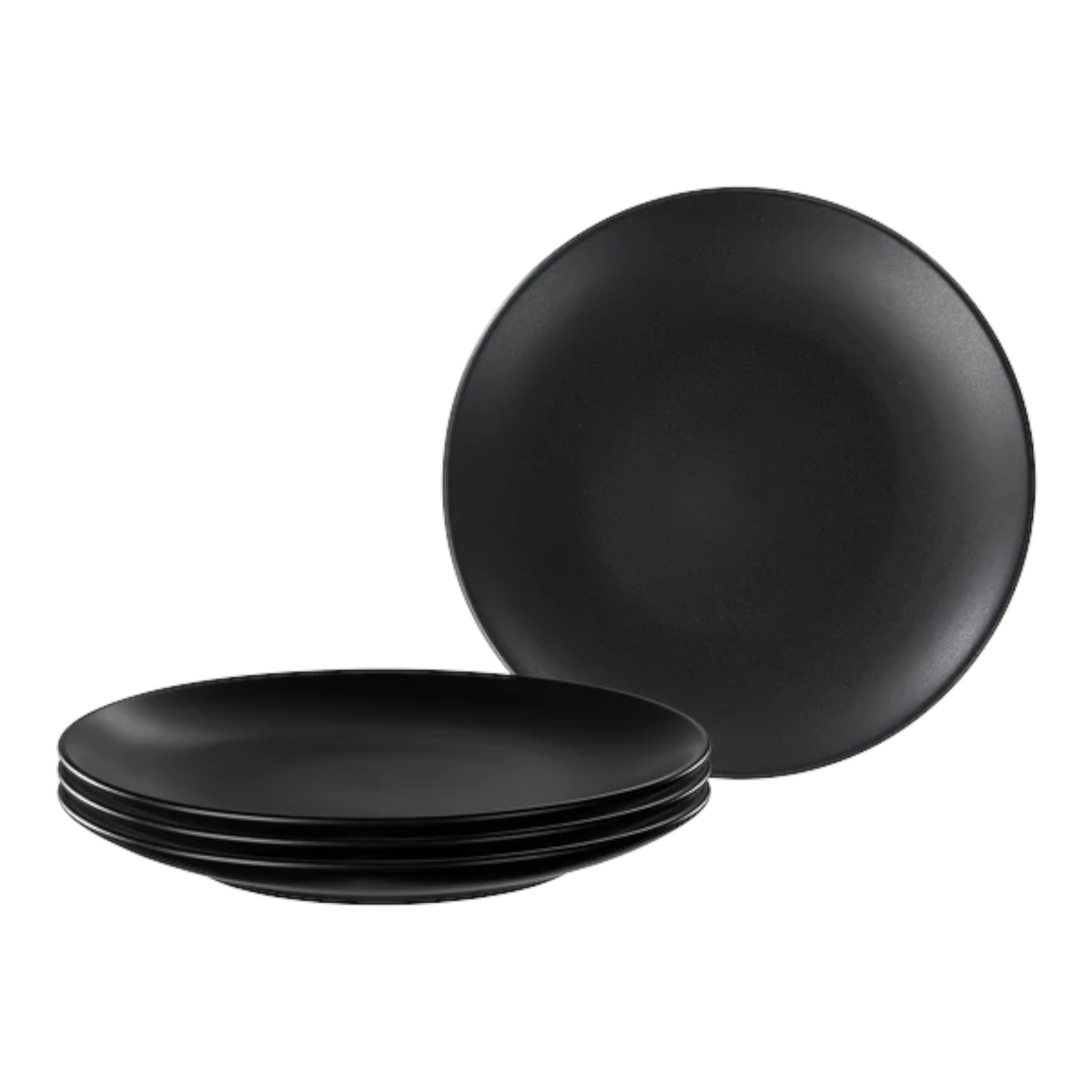 Plates Sets Melamine (Food Grade Plastic) Round Plates 25cm Black ...