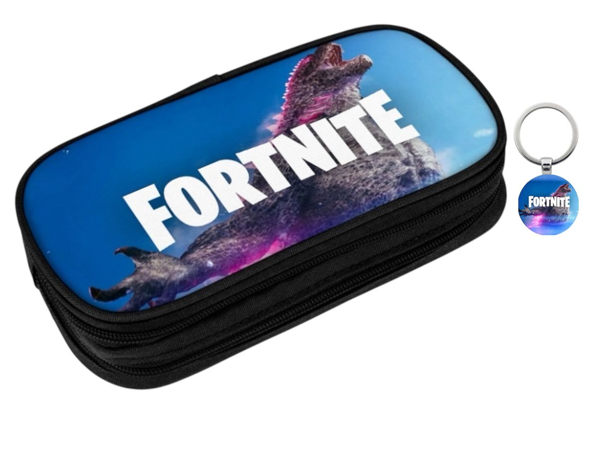 Fortnite Godzilla Double-Zip Pencil Case Set with Matching Keyring ...