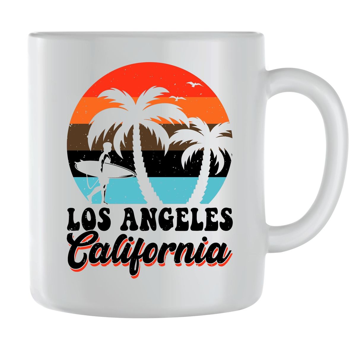 LA Surf Coffee Mugs for Men Women Surfing Graphic Design Cups Present ...