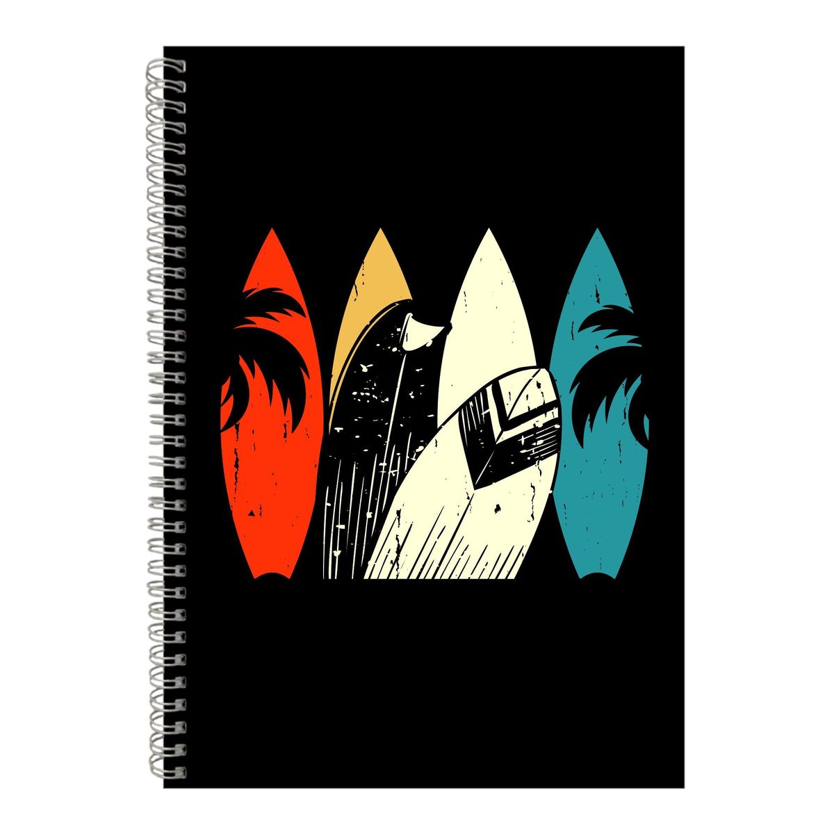 Six Surf A4 Notebook Spiral and Lined Surfing Graphic Notepad Present ...
