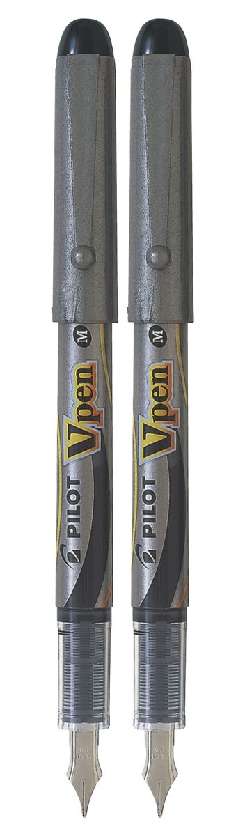 Pilot V Pen Medium Disposable Fountain Pen Pack of 2 - Black | Shop ...
