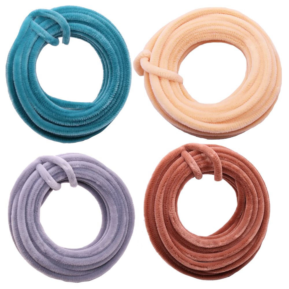Craft Multi Use Cotton Plush Wires Pipe Cleaners For Carft DIY Set of 4 ...