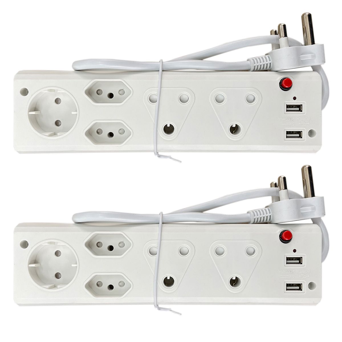 2-Pack 5-Way Multiplug Adapter with 2 USB Fire Resistant | Shop Today ...