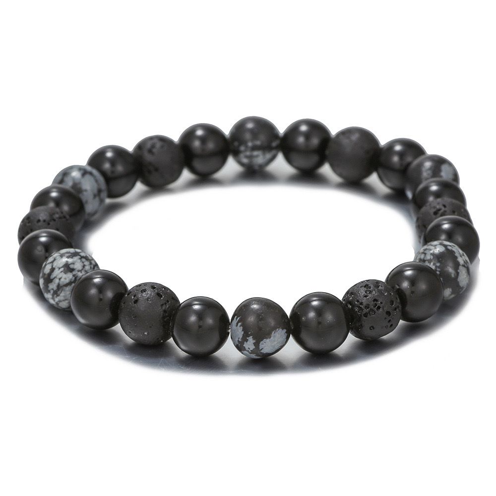 Black Obsidian Lava Rock Volcanic Stone Bracelet 10mm | Shop Today. Get ...