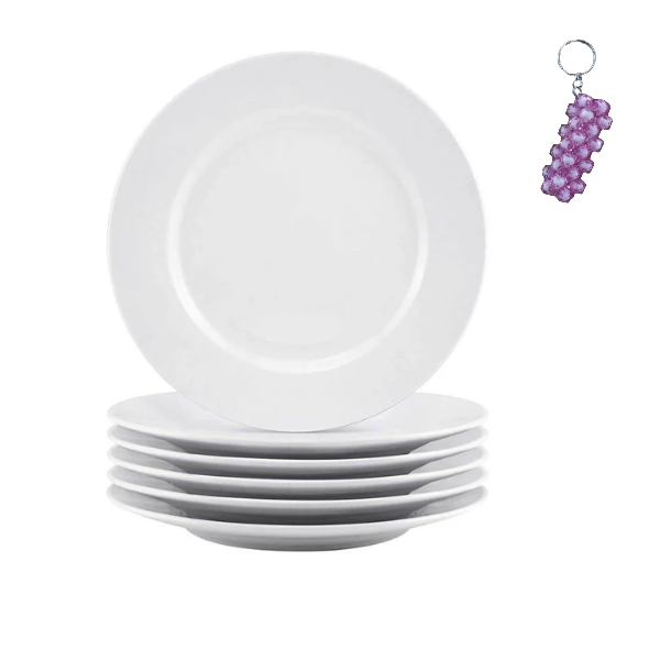 White Circle Ceramic Dinner Plate - 6 Pack | Shop Today. Get it ...