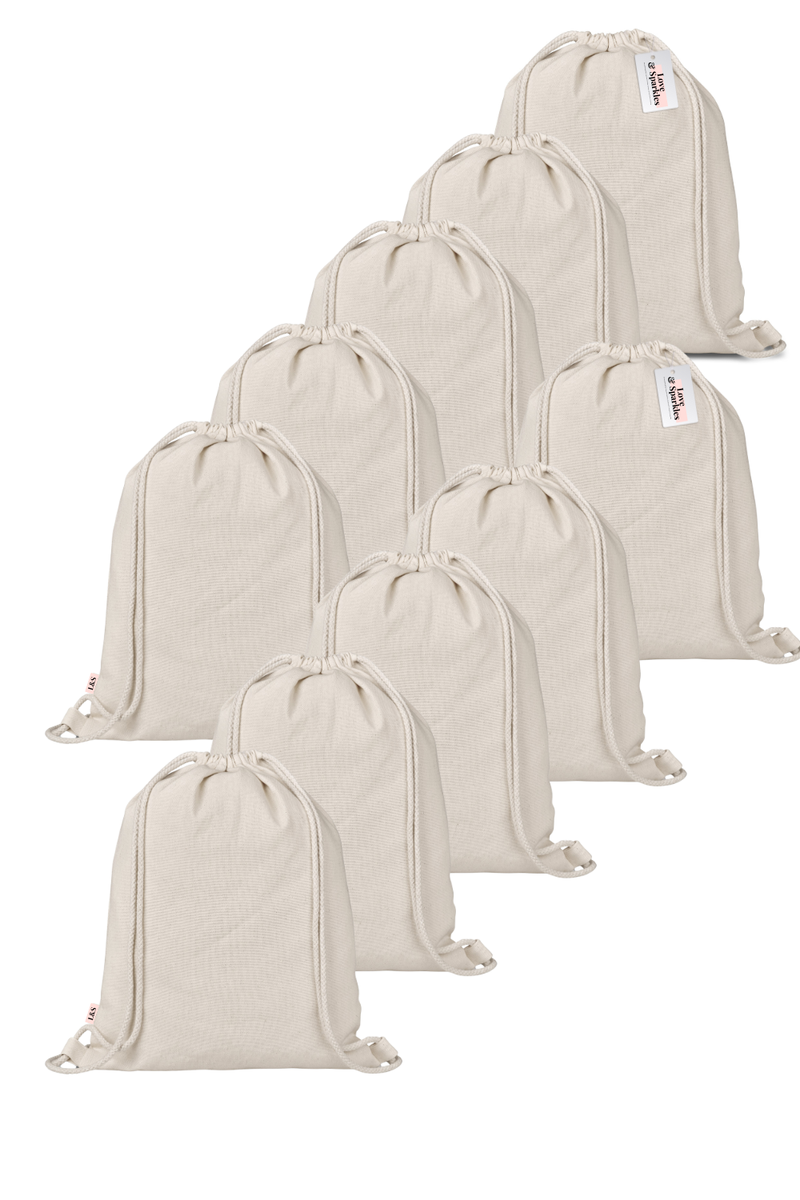 Plain 100% Cotton Drawstring Bags - 10 Pack | Shop Today. Get it ...