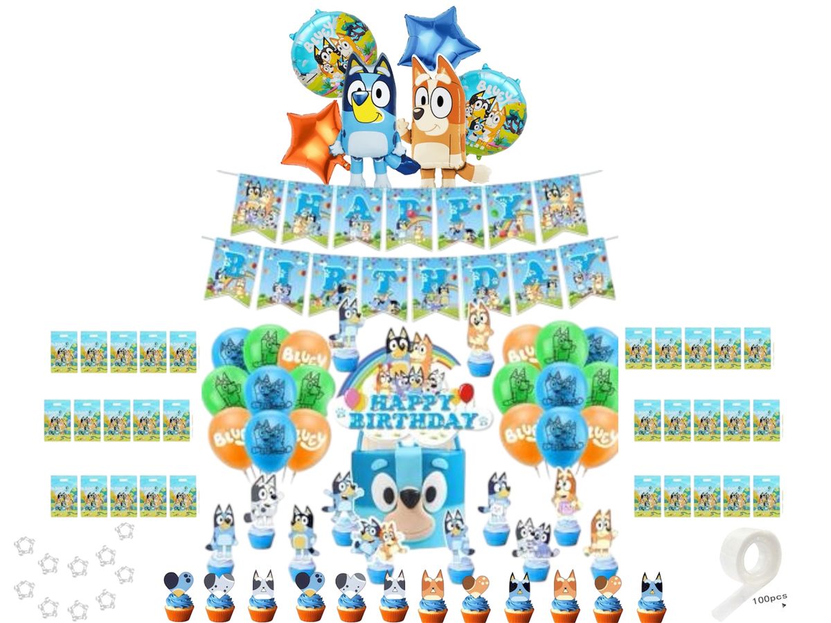Bluey Birthday Party Decor Set -93-Piece Pack | Shop Today. Get it ...