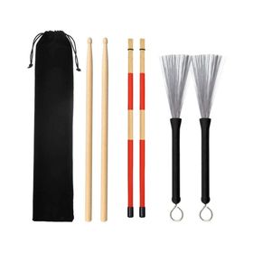 Drum Kit Drum Stick Steel Wire Brush Drum Sticks Set Jazz Rock ...