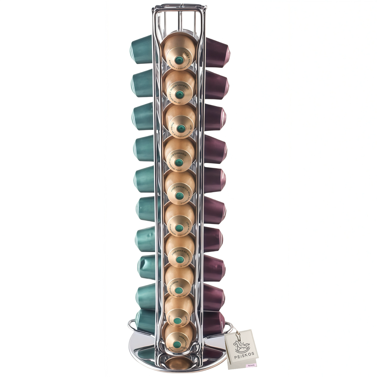 PEISKOS 360 Degree Rotatable Metal Coffee Capsules Holder Coffee Pod ...