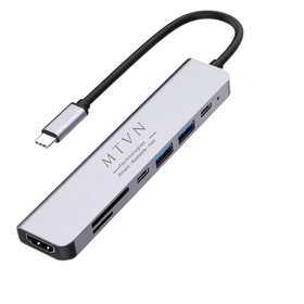 MTVN Technologies 7-in-1 Type C Hub Multi-Function Adapter HDMI, SD ...