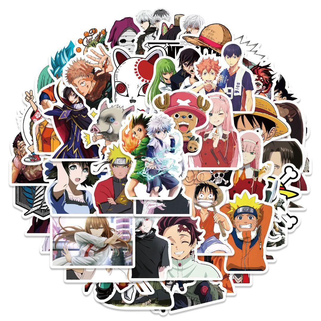 50-Piece High-Quality Assorted Anime Vinyl Sticker Pack - 16 | Shop ...