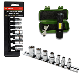 Ampro 7 Piece 1/4" And 3/8" Dr External Star Socket Set And Torch | Shop Today. Get it Tomorrow ...